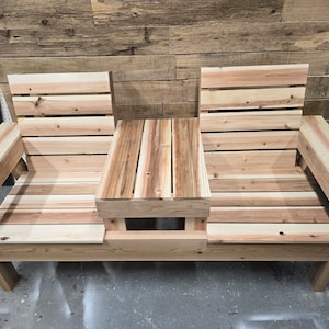 Two Seat Bench With Middle Table Build Plans (digital Download) - Etsy