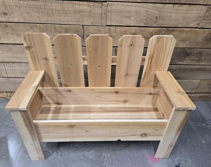 Flower Bench, Rustic Wood Planter Box, Outdoor Garden Gift, Gift for ...