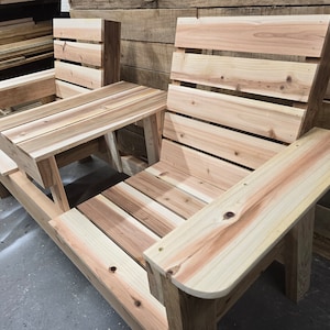 Two Seat Bench With Middle Table Build Plans (digital Download) - Etsy