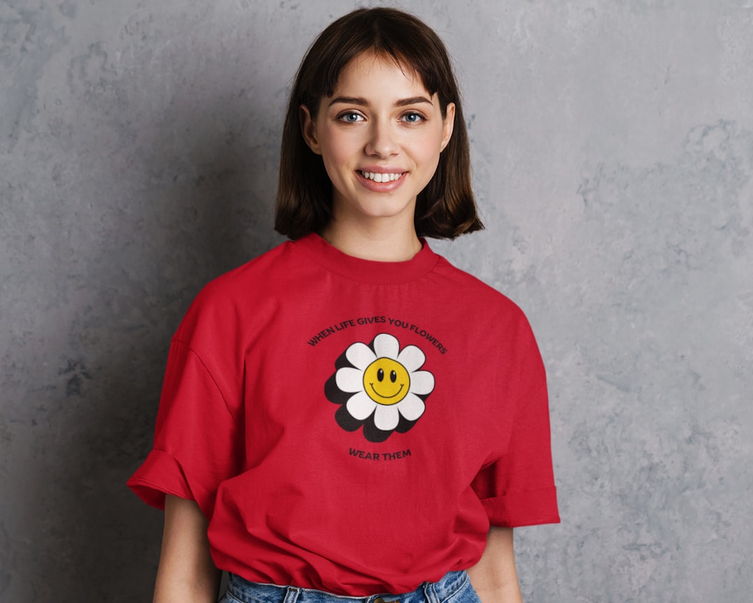 Flower Power Shirt, Vintage Smiley Face, Gift for Her, Vintage Smiley ...
