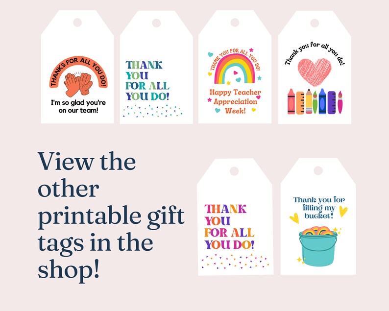 Printable Teacher Appreciation Gift Tag Thank You Gift Tag Thank You ...