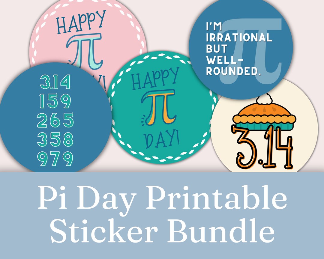 Pi Day Printable Bundle | Pi Day Stickers | Math Stickers - Etsy