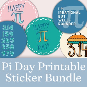 Pi Day Printable Bundle Pi Day Stickers Math Stickers - Etsy