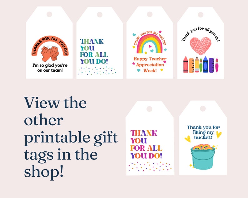 Printable Thank You Gift Tag Simple Thank You Tag Square Appreciation ...