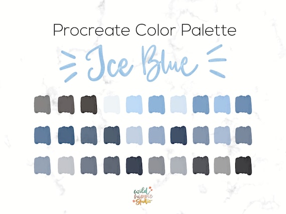 Procreate Color Palette Ice Blue30 Cool Blue - Etsy