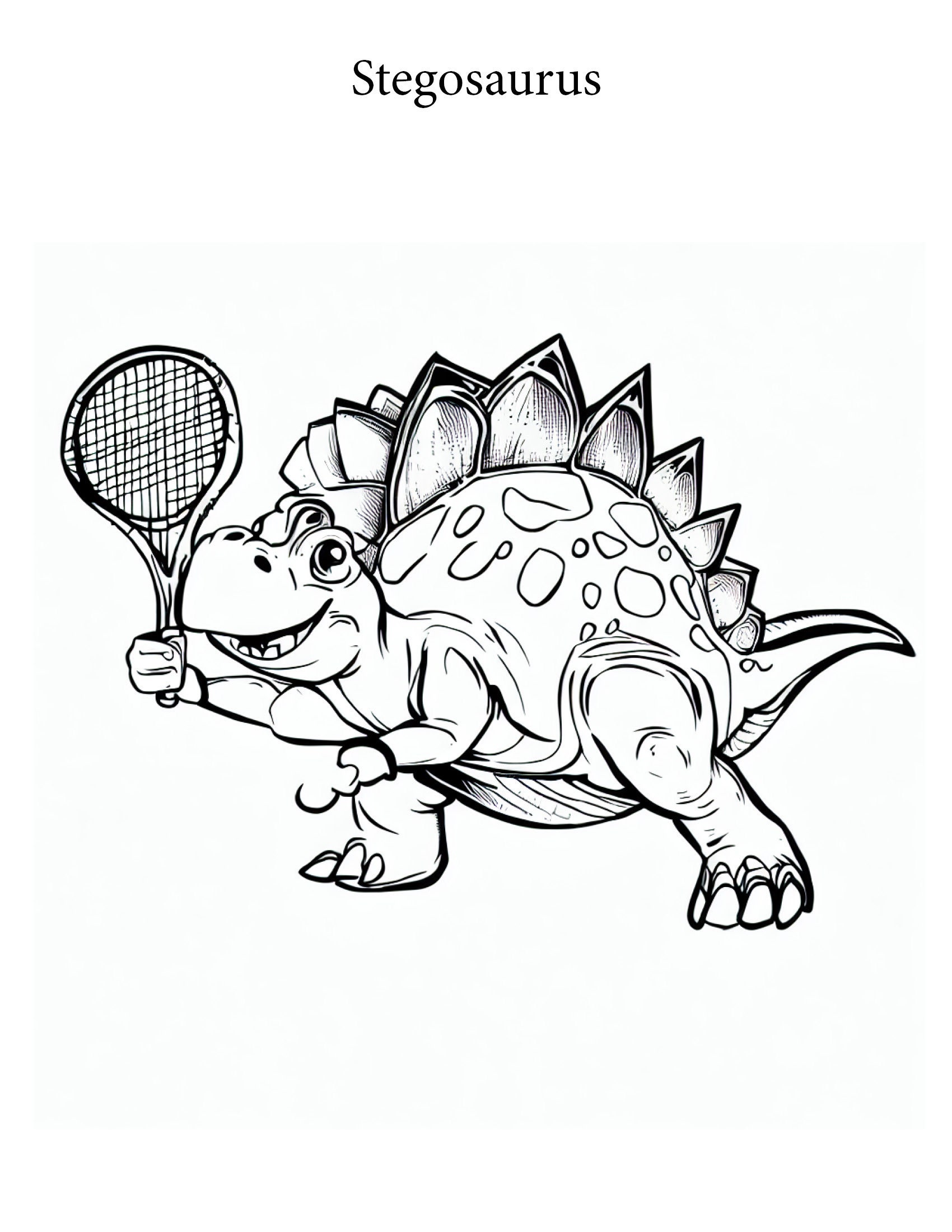 Cute Dinosaurs Get Active: A 34-page Sports-themed Coloring Book for ...