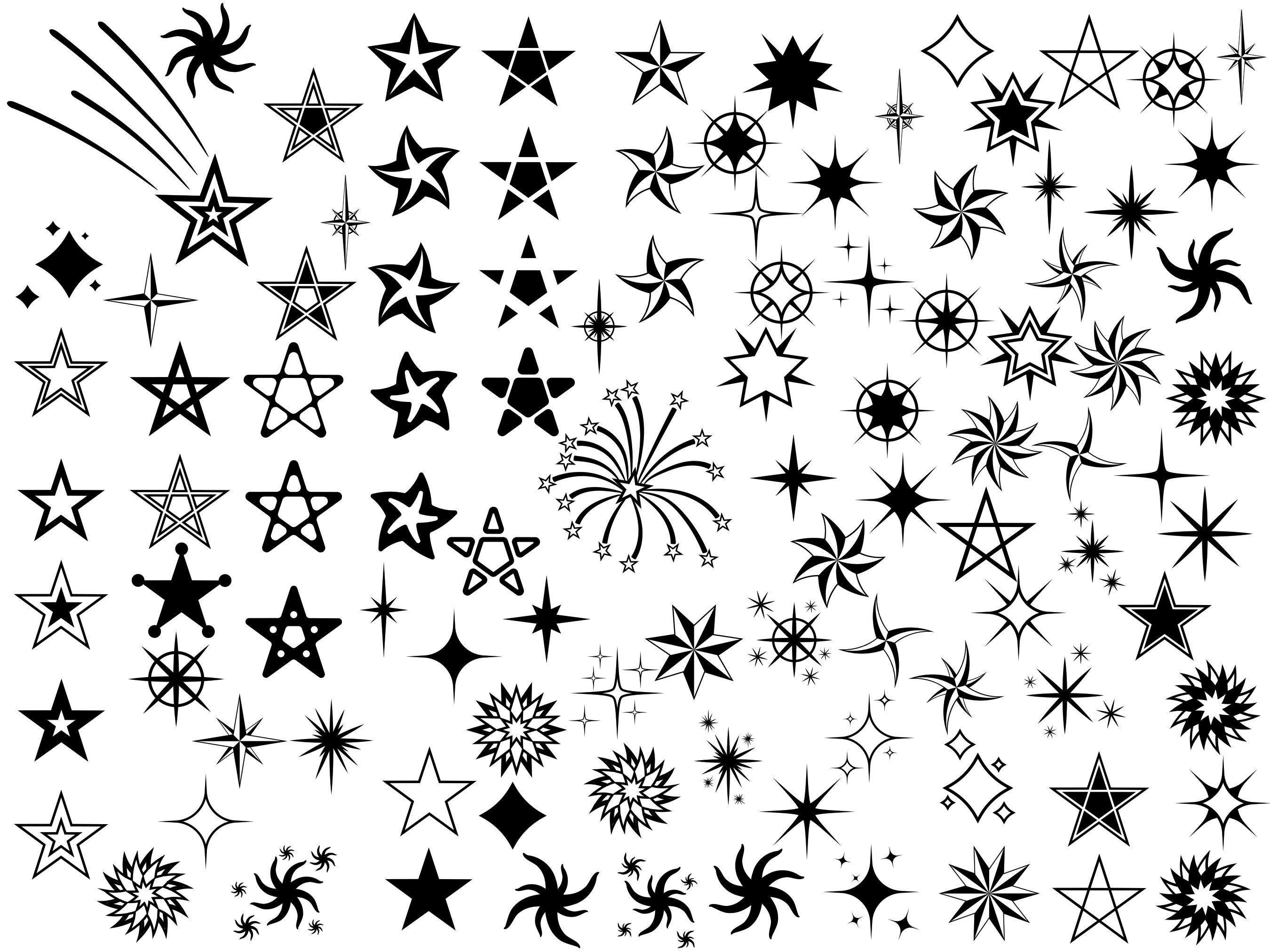 100 Estrellas Archivos Digitales svg dxf png eps - Etsy México