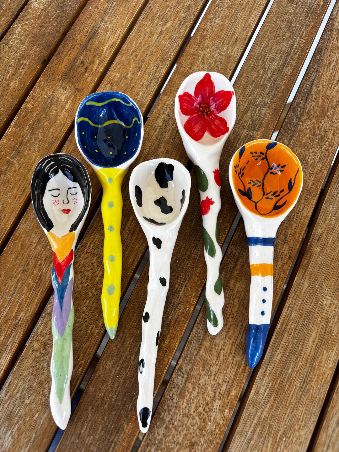 Ceramic Spoon, Hand Painted Spoon, Ceramic Spoon, Pottery Spoon ...