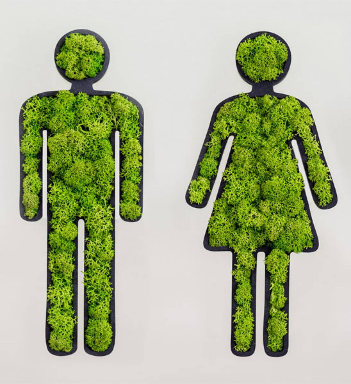 Moss Toilet Signs Wall Moss Sign Moss Art Moss Sign Bathroom Door Sign ...