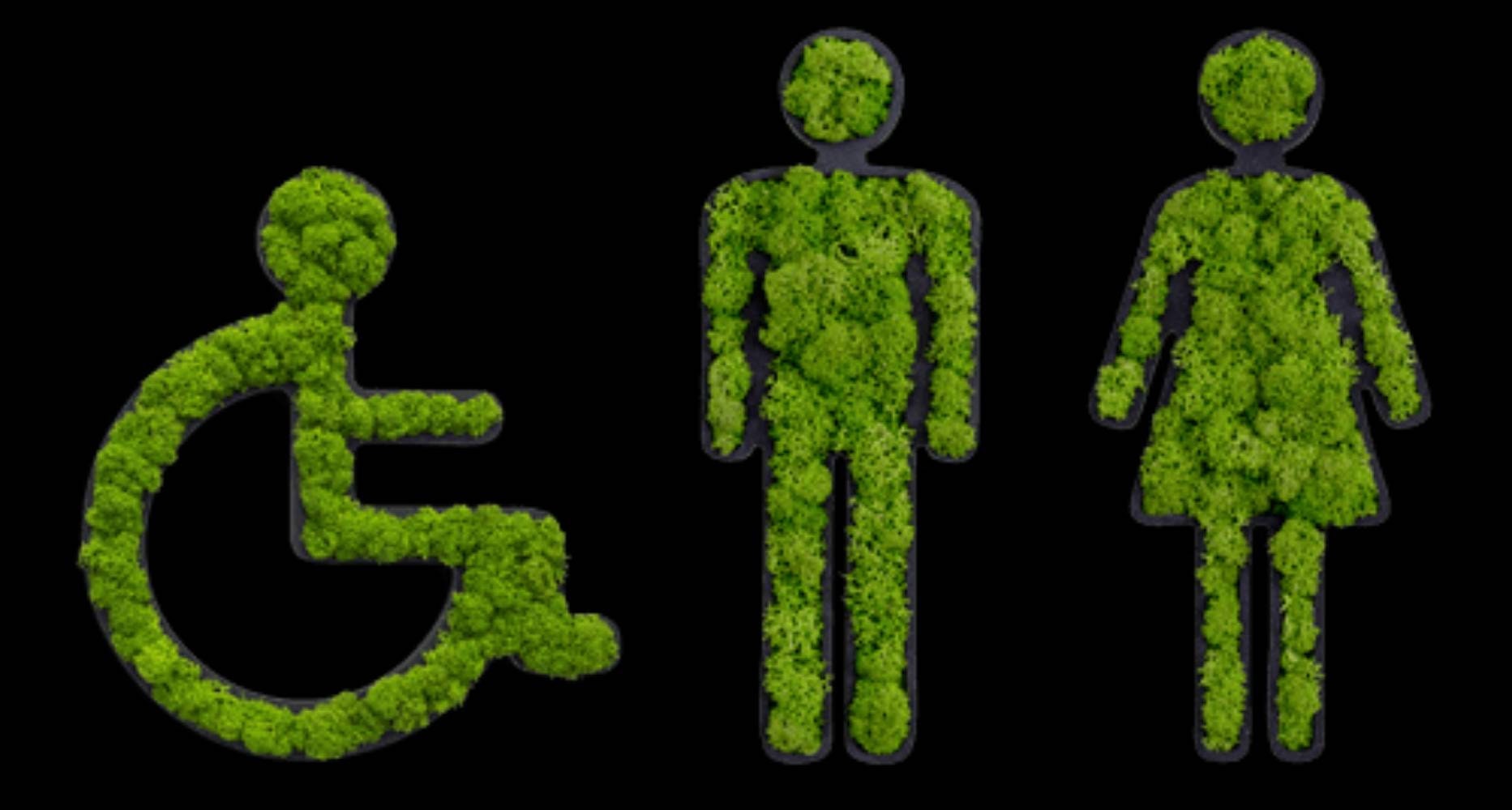 Moss Toilet Signs Wall Moss Sign Moss Art Moss Sign Bathroom Door Sign ...