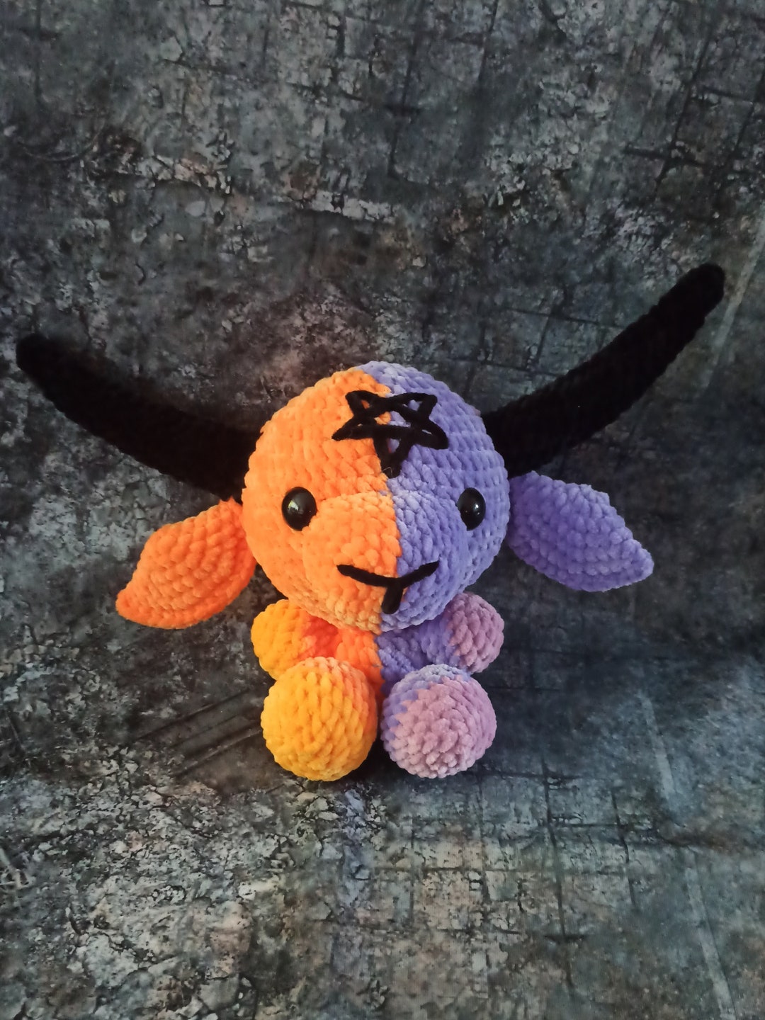 Baphomet Orange&purple Stuffed Plush Goat Toy Crochet Gothic Amigurumi ...