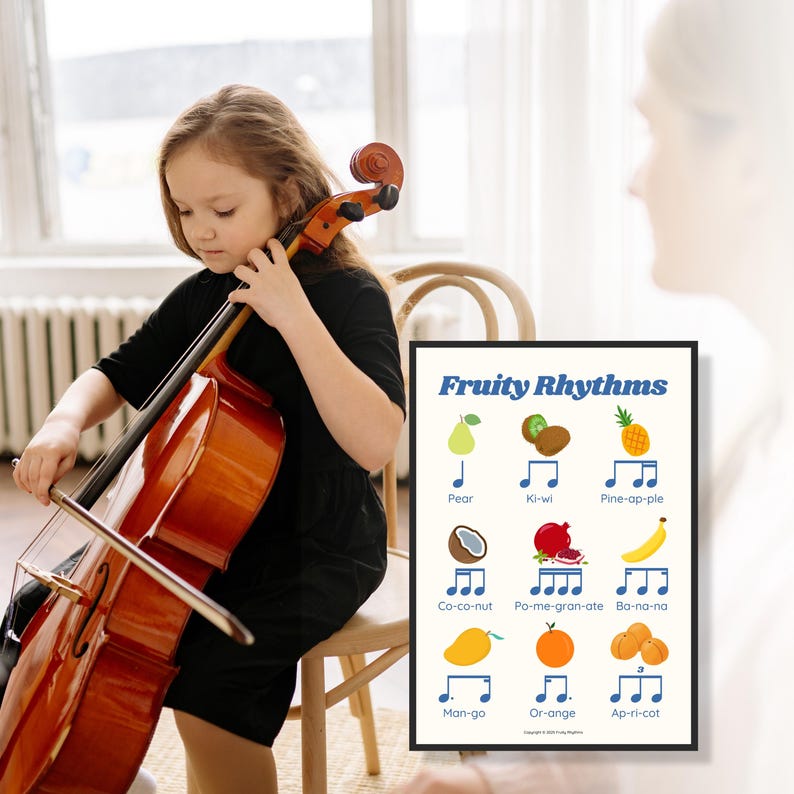 Fruity Rhythms Chart Poster - Fun Learning Tool for Music Teachers and ...