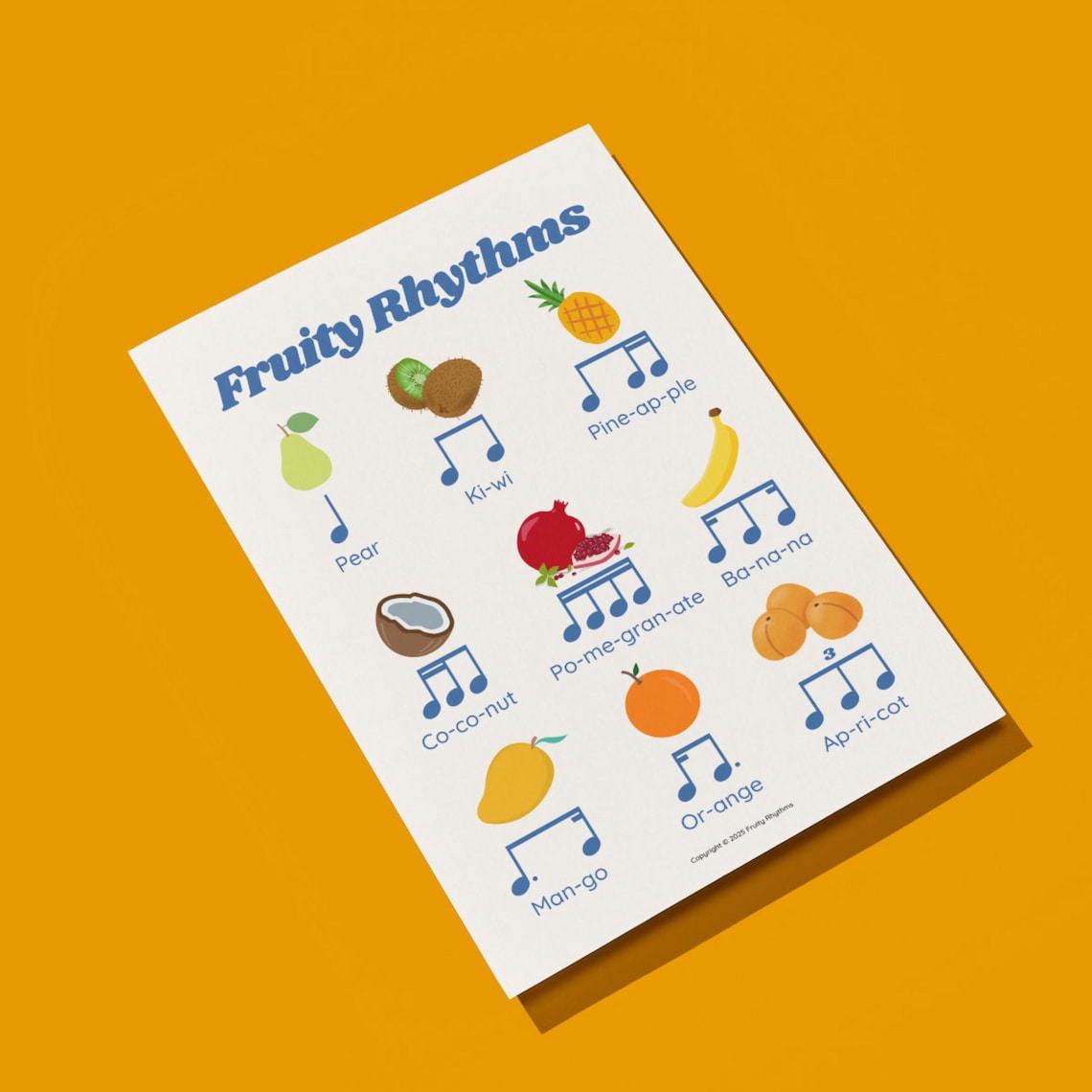 Fruity Rhythms Poster Digital Download - Fun Learning Tool for Music ...
