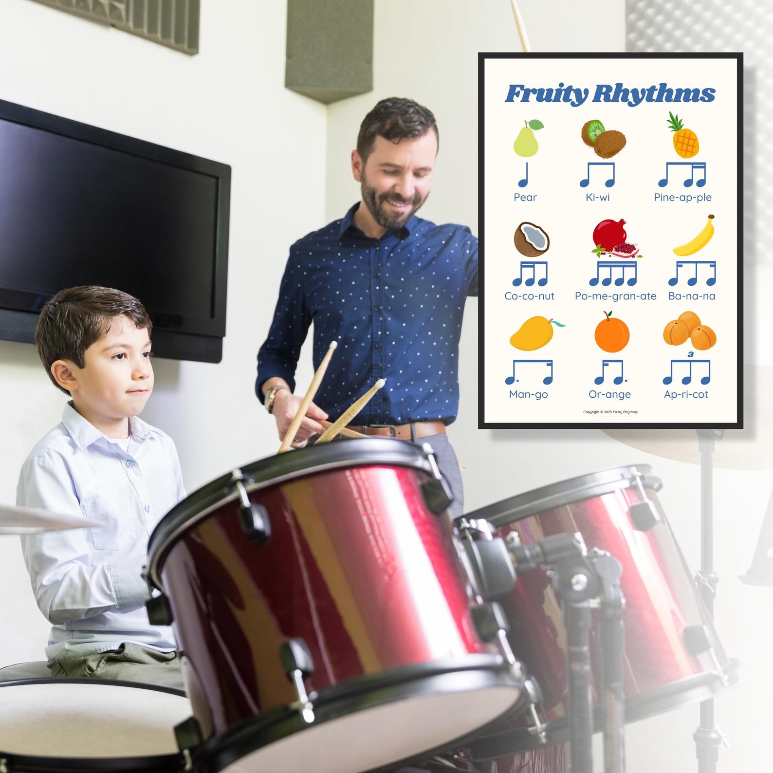 Fruity Rhythms Poster Digital Download - Fun Learning Tool for Music ...