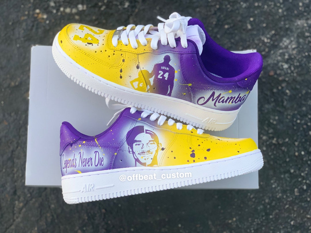 Custom Lakers Nike AF1 Hand Painted Basketball Team, Custom Nike ...
