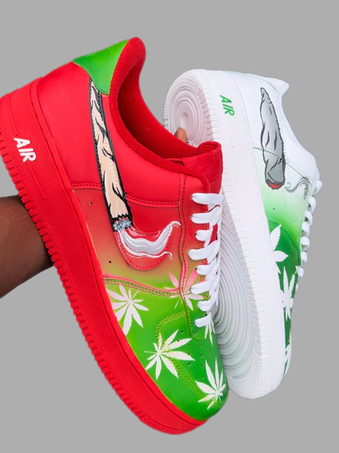 Custom Weed Blunt Air Force 1s Hand Painted Customized Shoes Nike Air ...