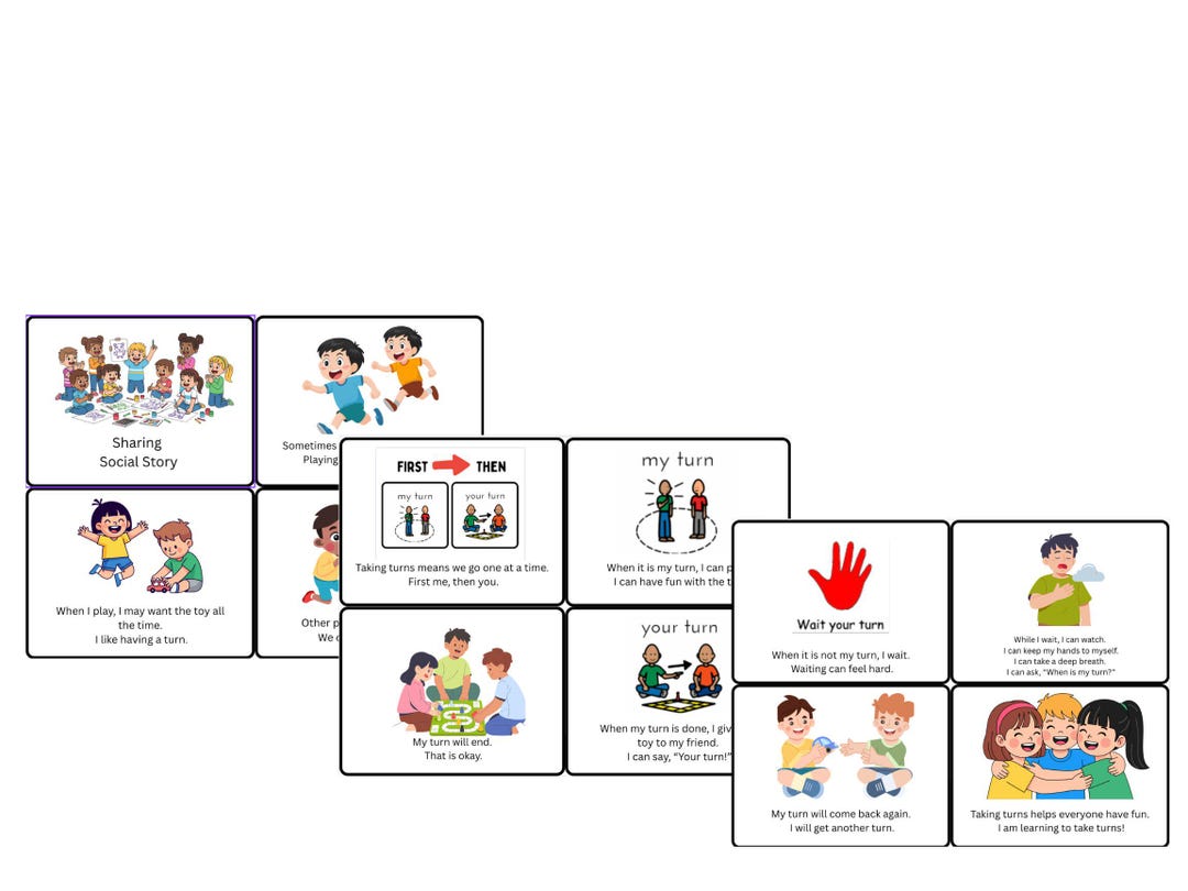 Turn Taking Social Story Printable PDF | Sharing Story for Toddlers ...