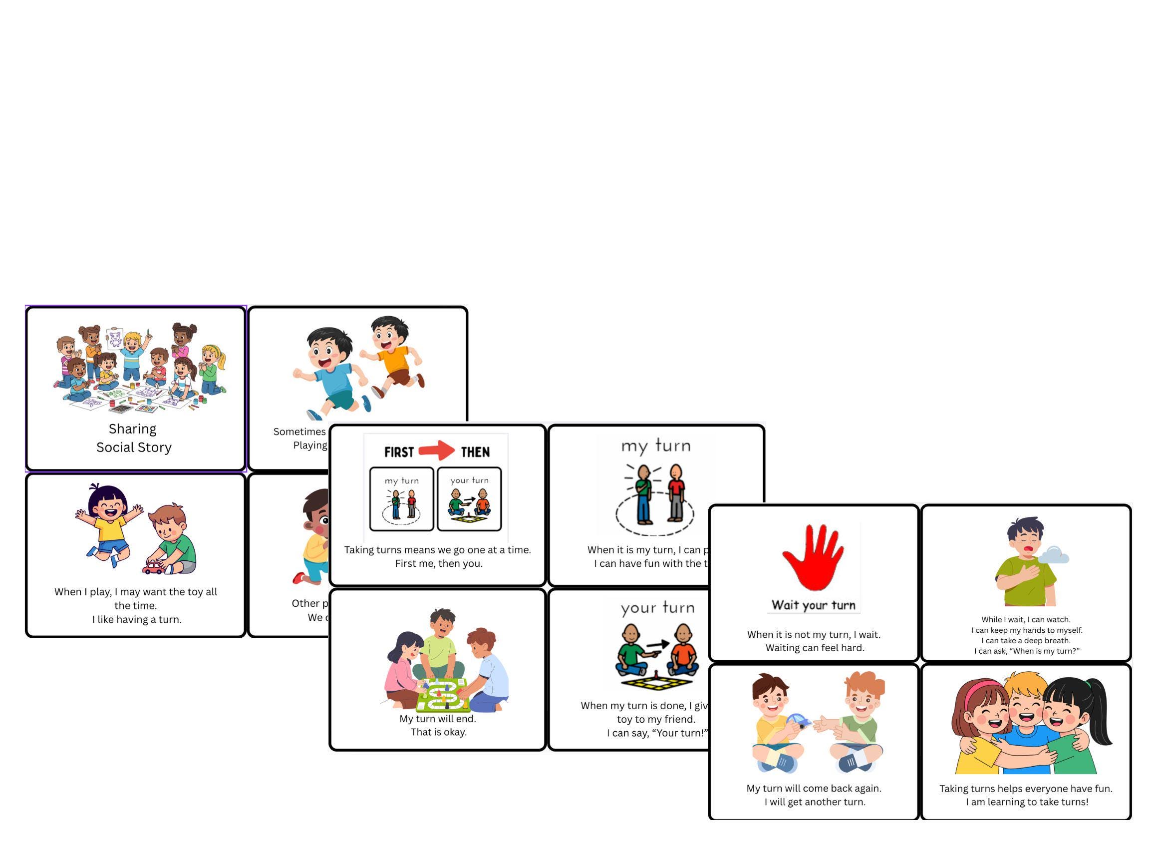 Turn Taking Social Story Printable PDF | Sharing Story for Toddlers ...
