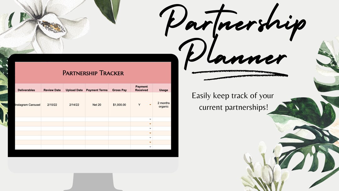 Influencer Spreadsheet | Partnership Planner | Brand Deal Manager ...