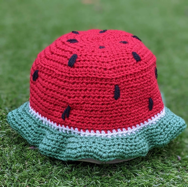 Crochet Watermelon Bucket Hat - Etsy