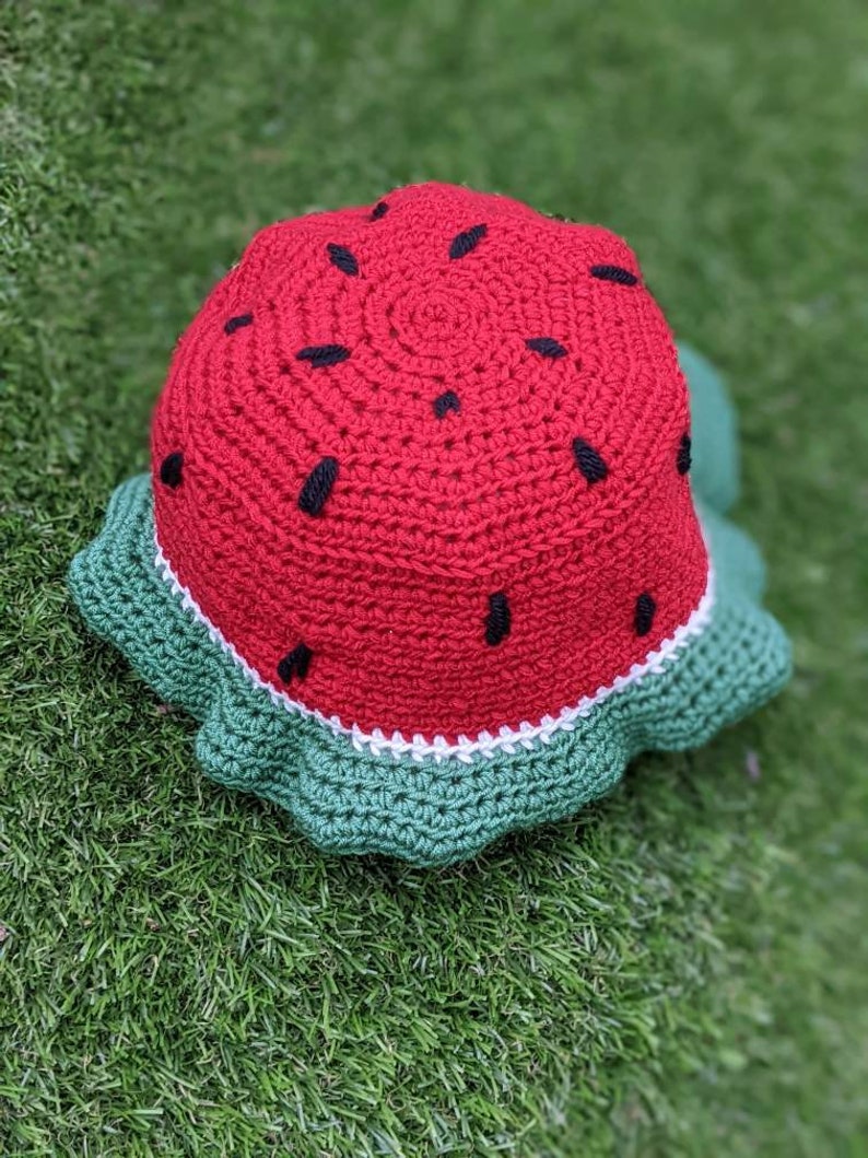 Crochet Watermelon Bucket Hat - Etsy