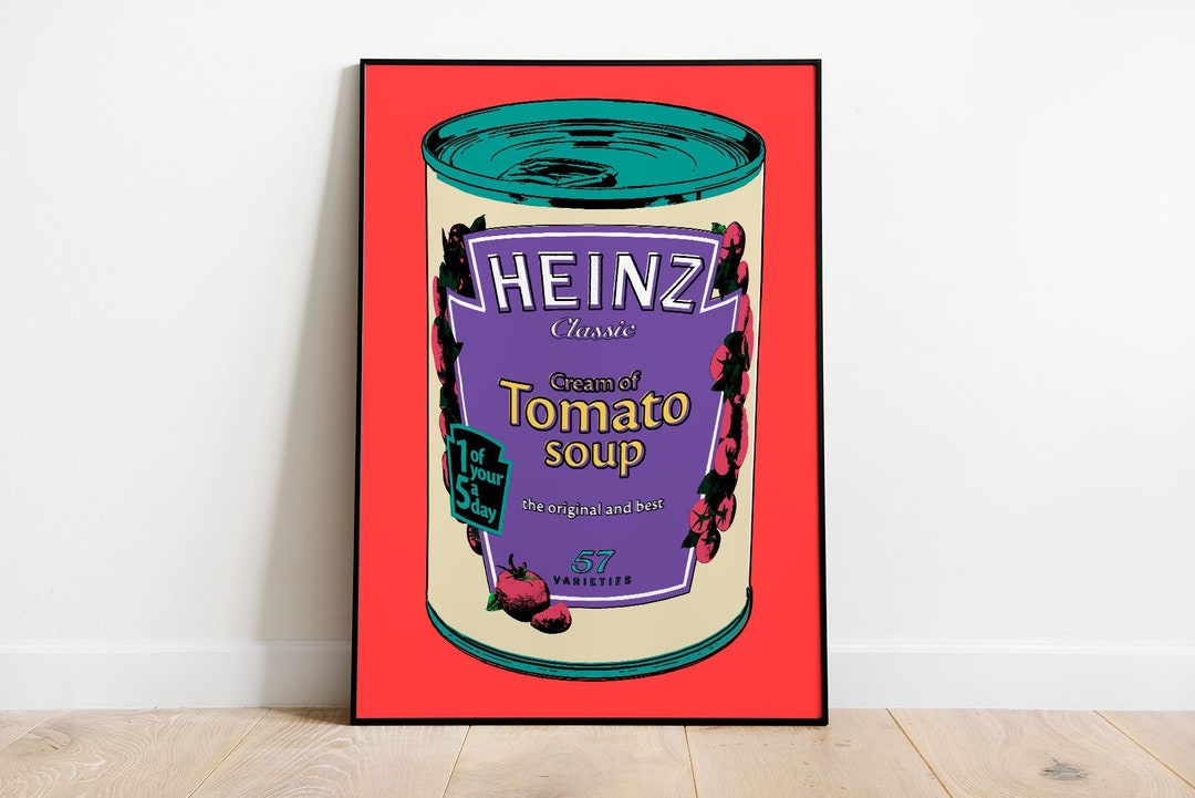 Buy Warhol Tomato Soup Can Pop Art Print Salmon Colour Kitchen Pop Art ...