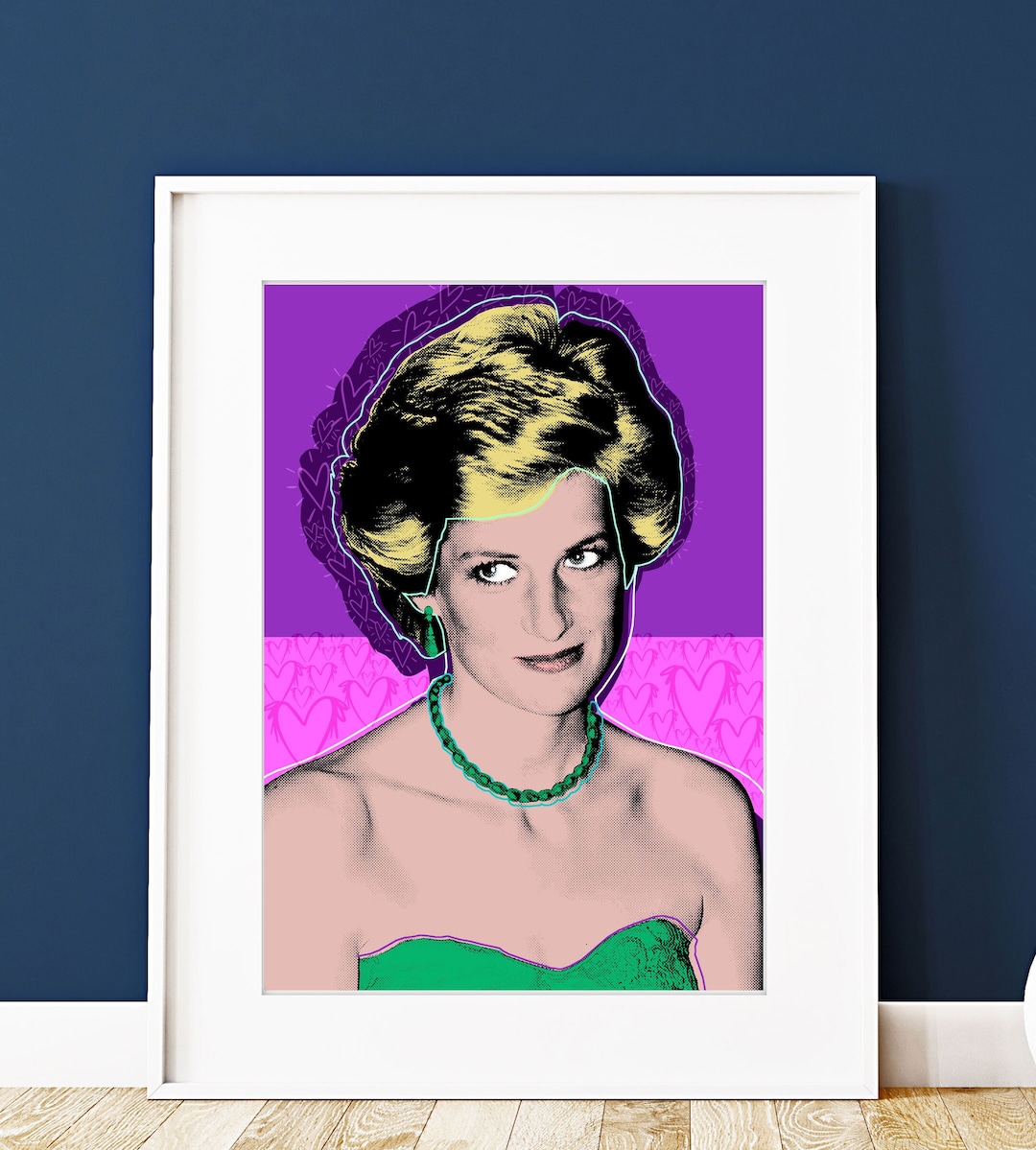 Warhol Diana Princess Pop Art Print | Royal British Wall Art | Monarchy ...