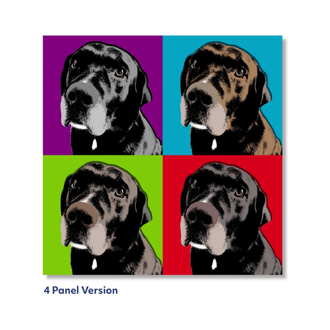 Custom Pop Art Dog Portrait Your Pet Photo Into a Personalised Pop Art ...