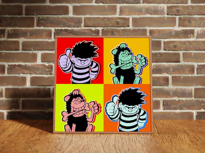 Warhol Dennis Menace & Gnasher Pop Art Print Beano Pop Art British ...