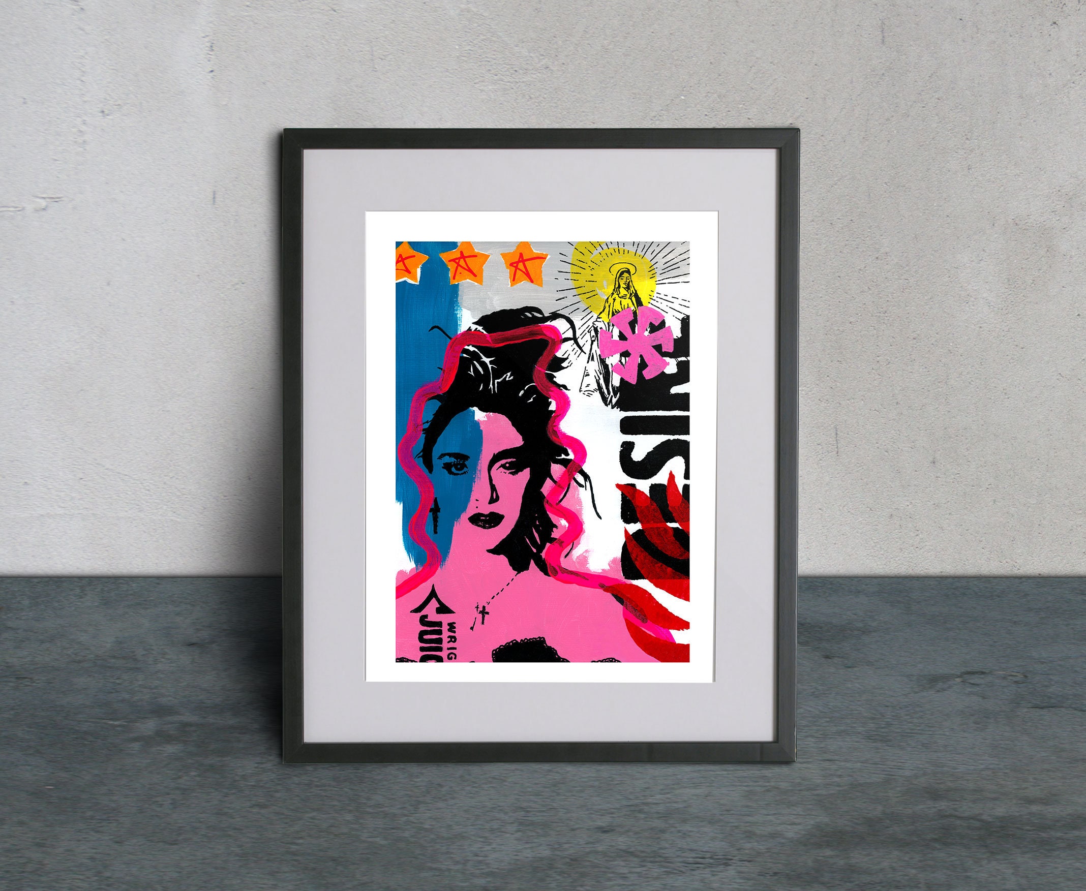 80's Madonna Pop Art Print Female Pop Star Print Music Street Art ...