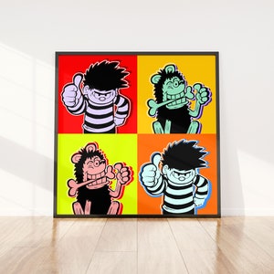 Warhol Dennis Menace & Gnasher Pop Art Print | Beano Pop Art | British ...