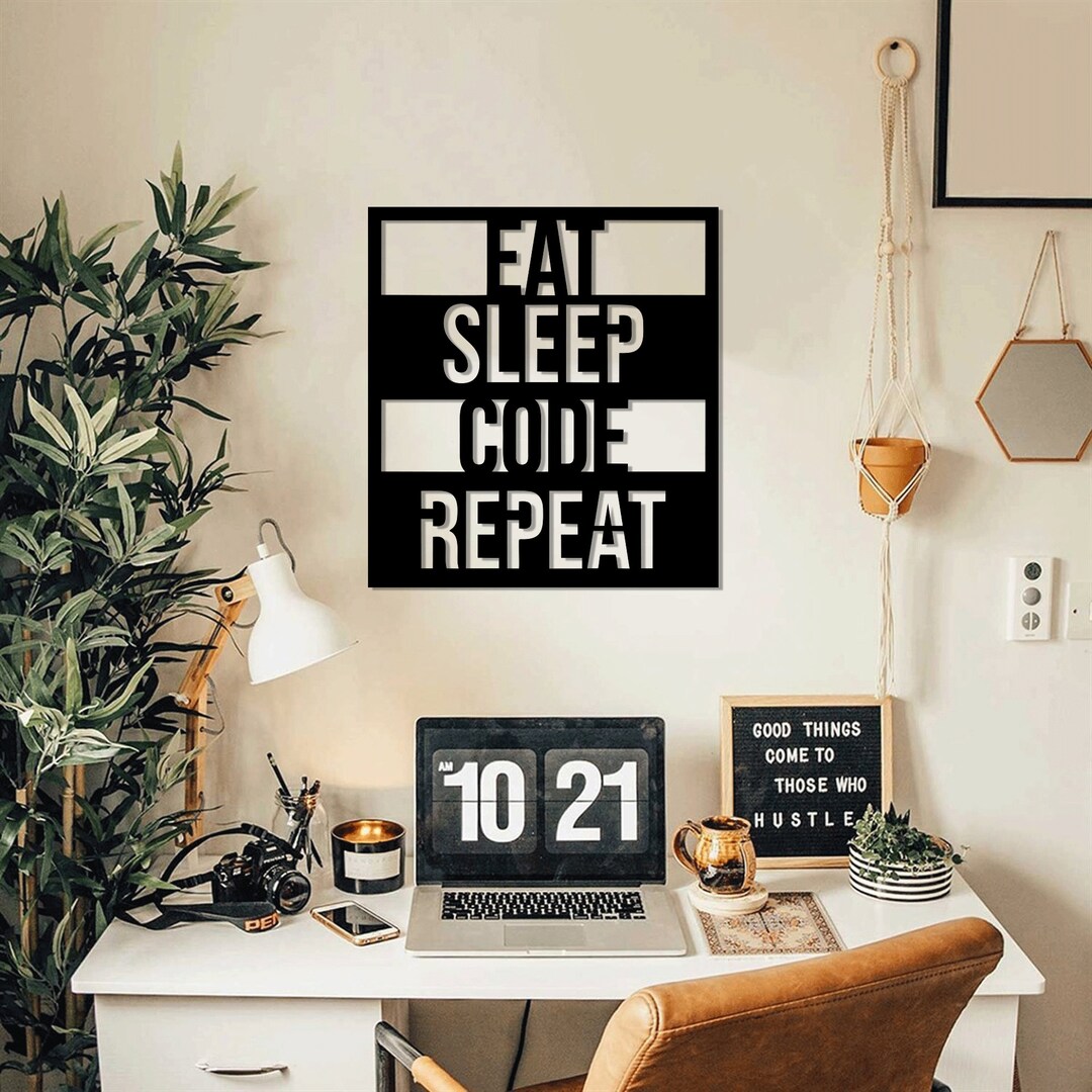 Eat Sleep Code Repeat Svg Laser Cut Files Dxf Glowforge Etsy