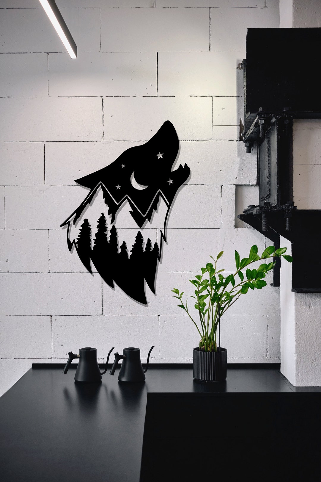 Lobo aullando Night Svg Laser Cut Files Dxf Glowforge - Etsy México