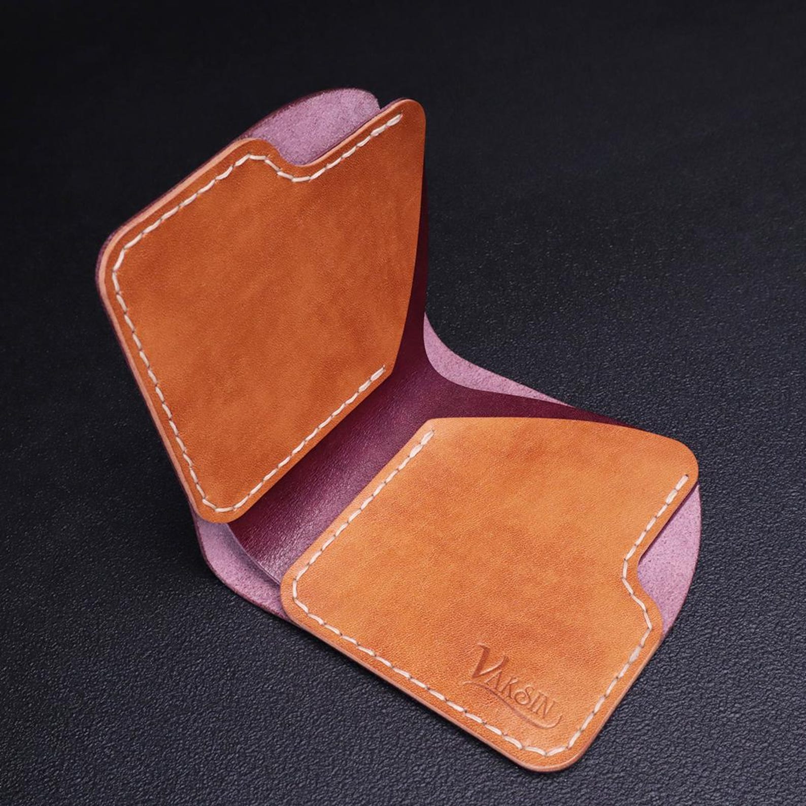 Handmade Bifold Wallet, Vegetable Tanned ITALICO Leather, Thin Card ...