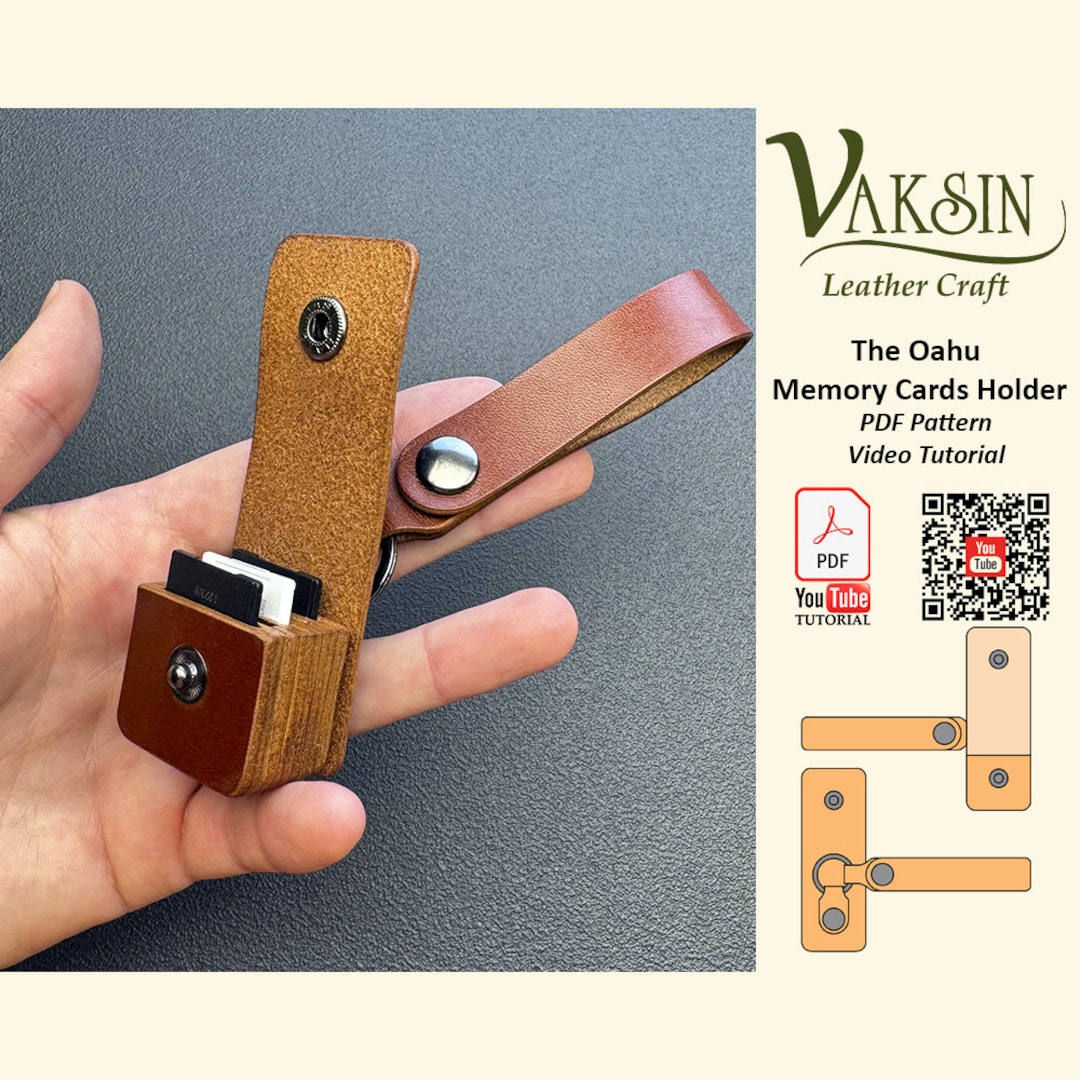 SD Cardholder Leather PDF Pattern, Oahu SD Case Pattern, Oahu Memory ...