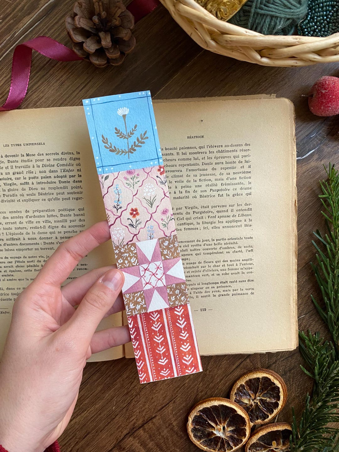 Illustrated Winter Bookmark | Cozy, a Gift for Readers, Under the ...