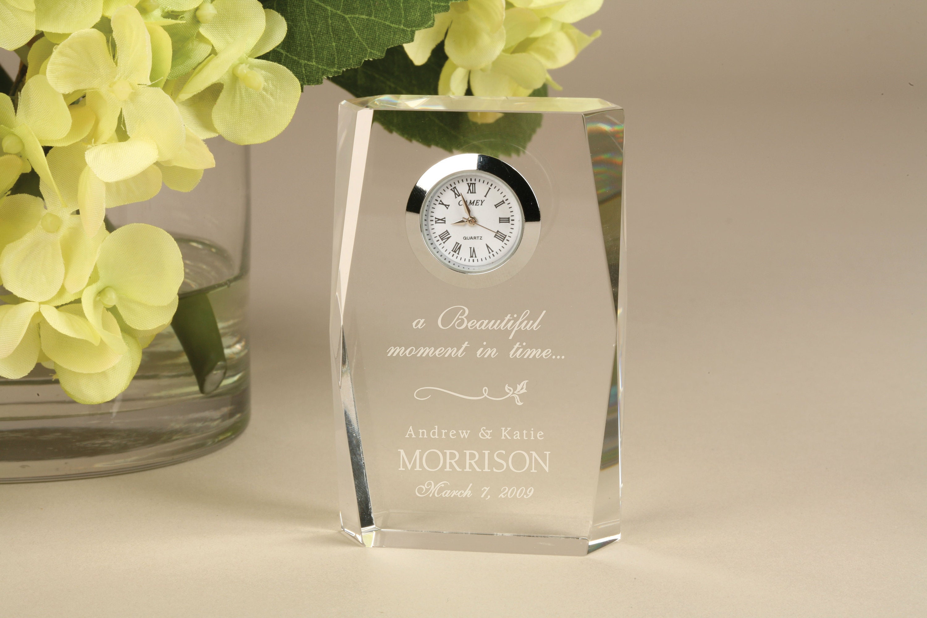 Blank Crystal Clock Engravable Blank - Etsy