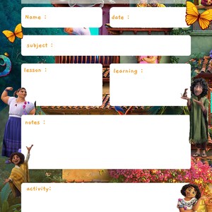 Encanto Digital Fun Lesson Plan for Kids PNG Single Sheet | Etsy