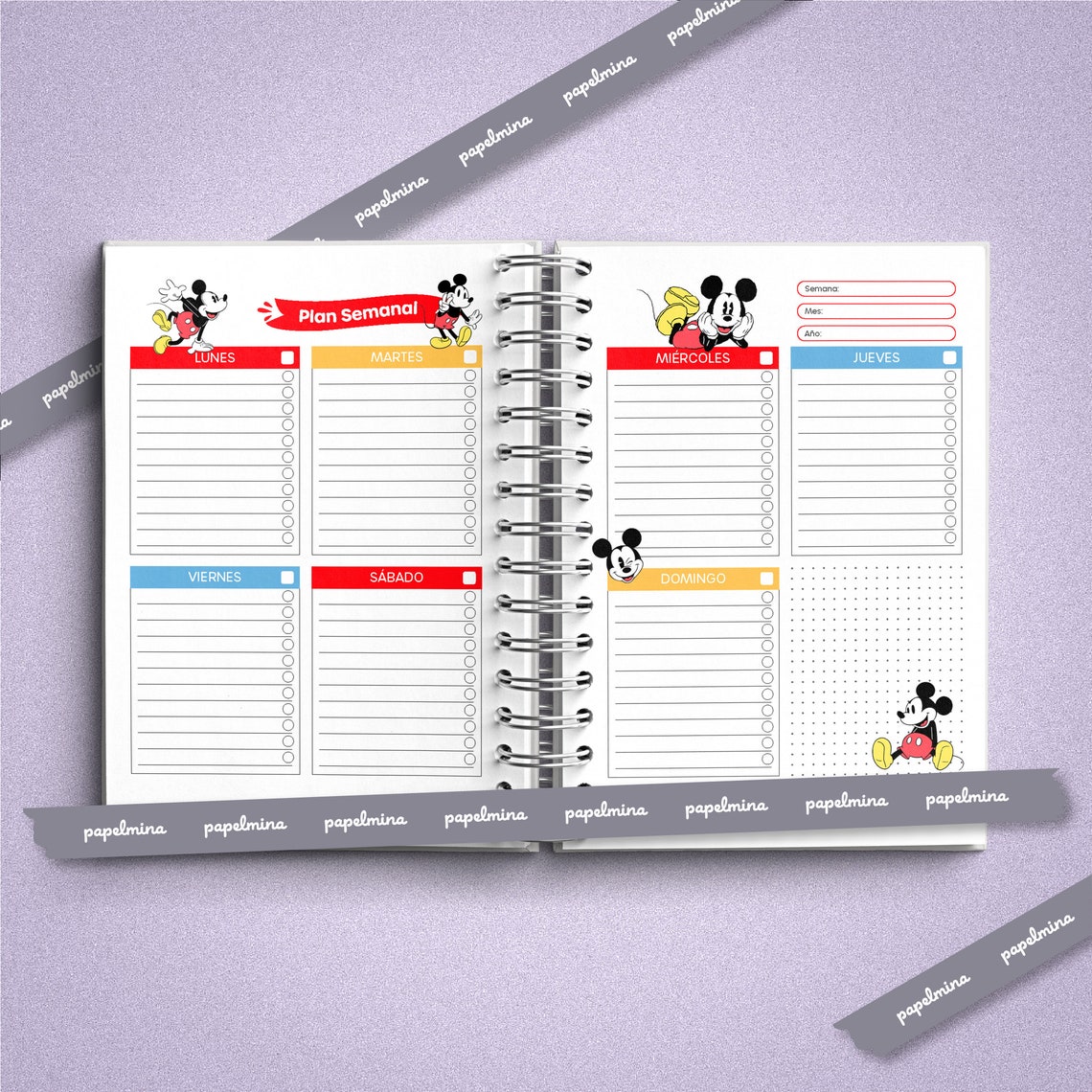 Mickey Planner / Agenda Perpetua / Medio Oficio / Planner En Español ...