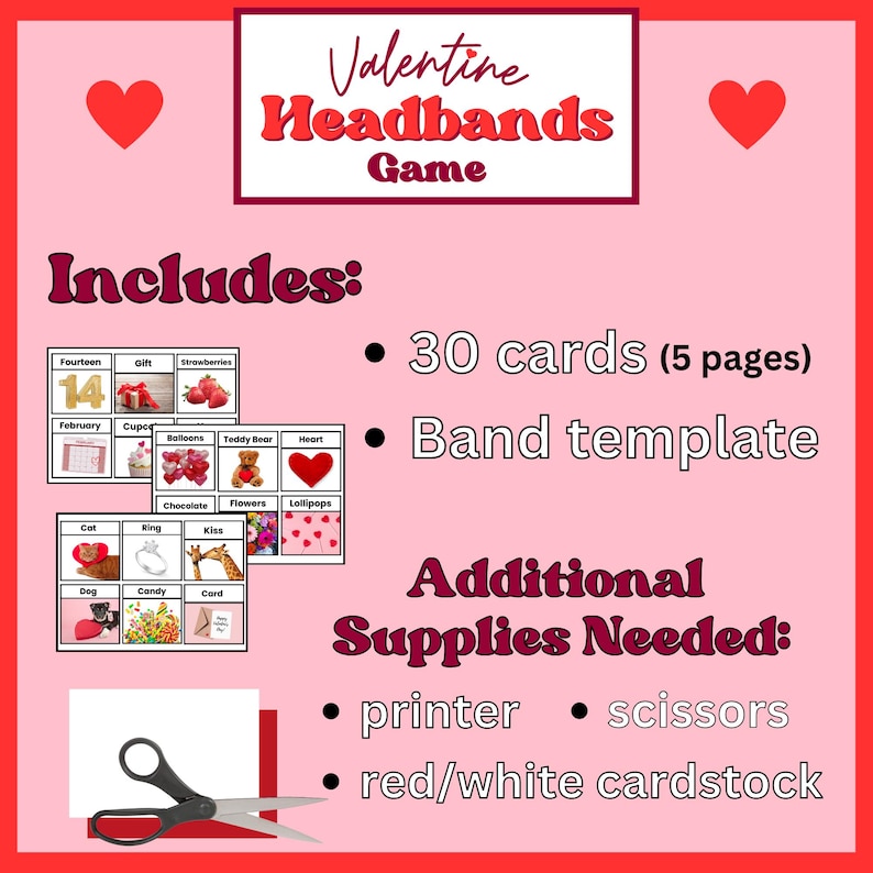 Valentine Headbands Game - Etsy