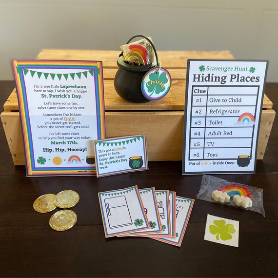 St. Patrick's Day Picture Scavenger Hunt With Pot of Gold | Etsy