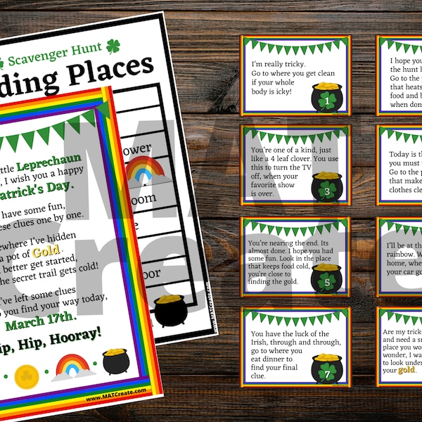 St Patricks Day Scavenger Hunt - Etsy