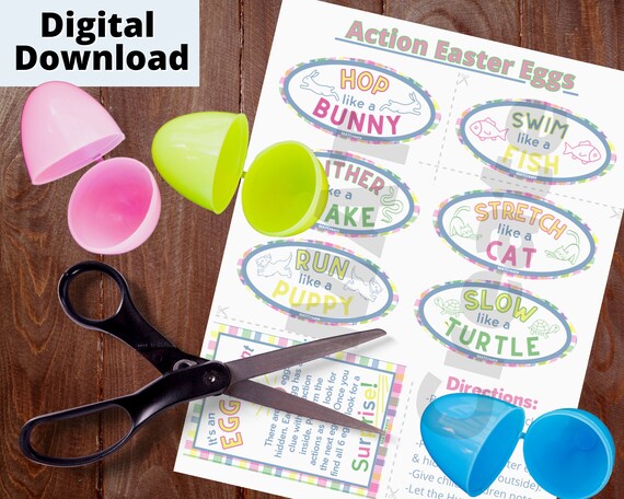 Action Easter Egg Hunt Clues Digital Download | Etsy