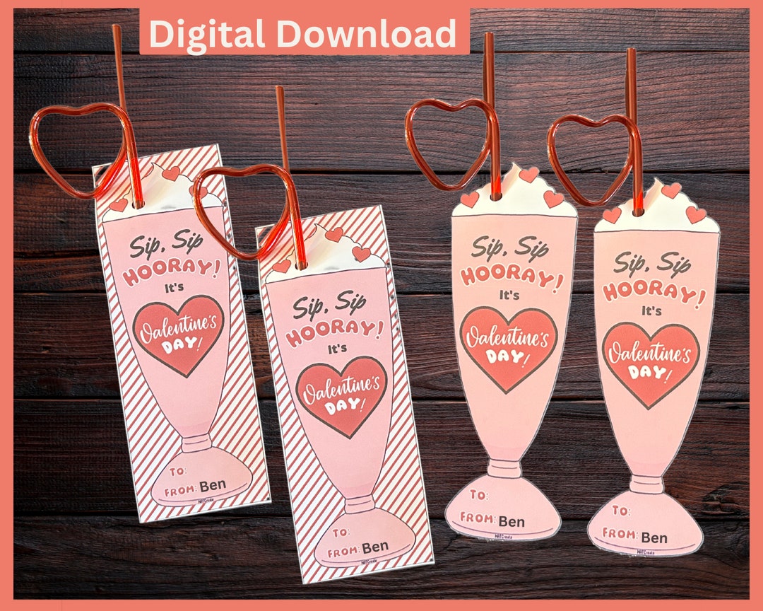 Sip Sip Hooray Straw Valentine - Etsy