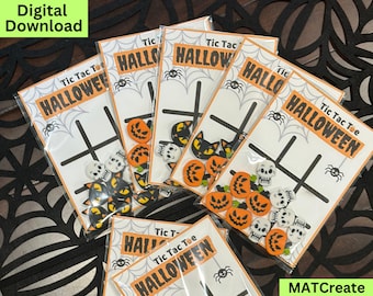 Printable Halloween Tic Tac Toe Game Cards for Halloween Party or Trick ...