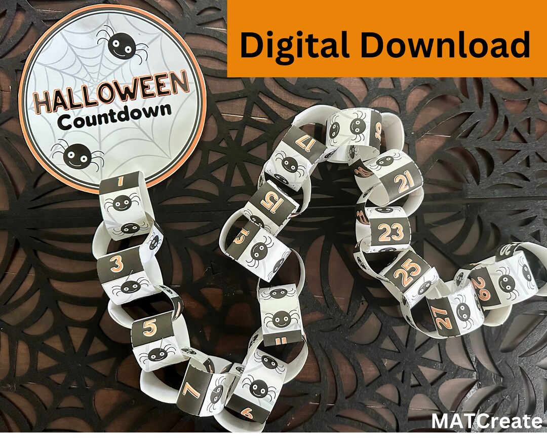 Halloween Countdown Paper Chain: Kids Activity (PDF Digital Download ...
