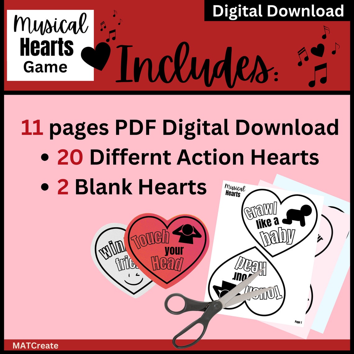 Musical Hearts Game - Etsy