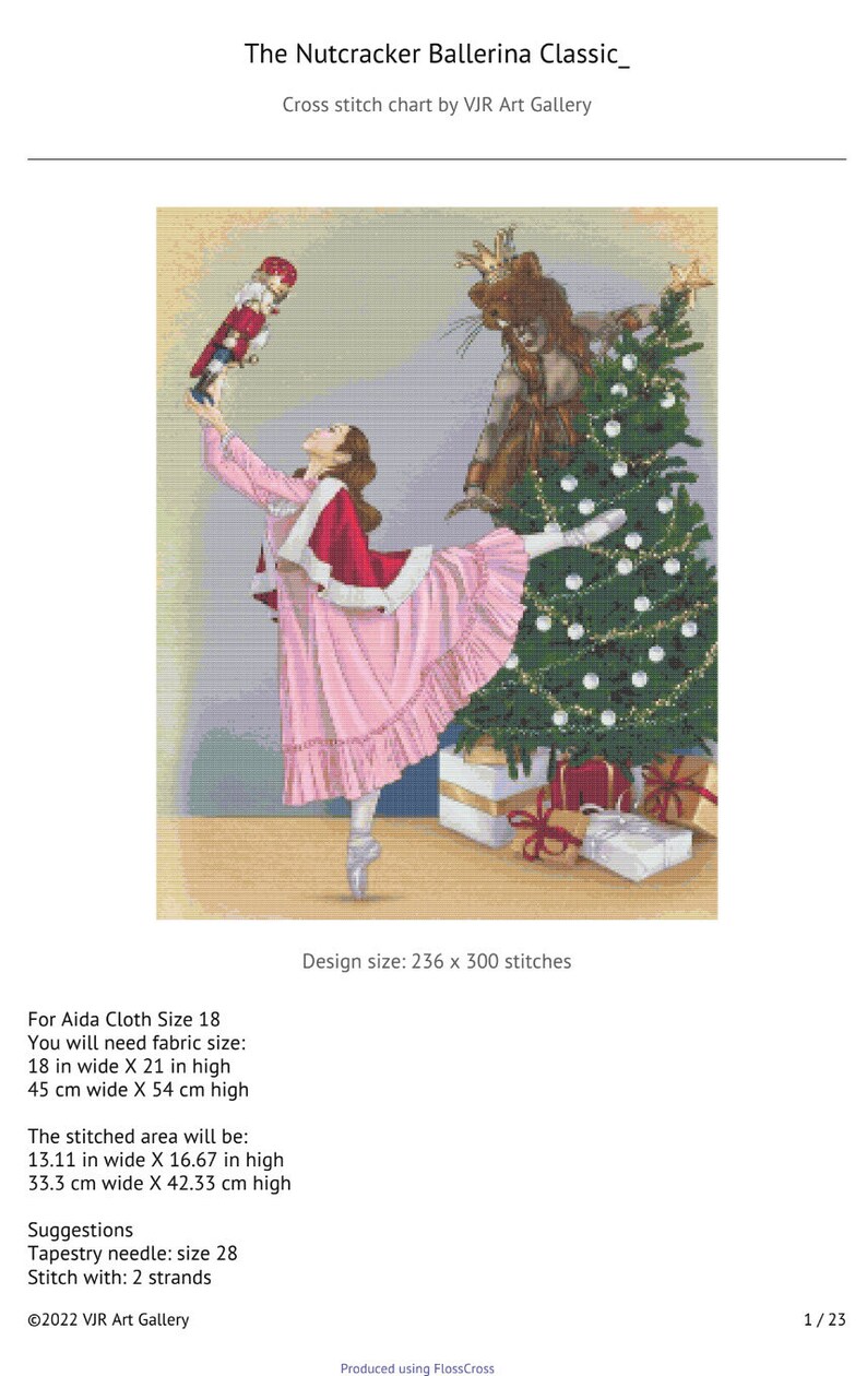 The Nutcracker Ballerina Classic__ Cross Stitch Pattern_ PDF_ Instant Download__two Sizes - Etsy