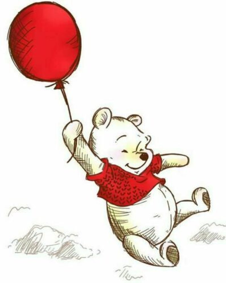 Baby Shower_winnie the Pooh Red Balloon, Cross Stitch Pattern, PDF ...