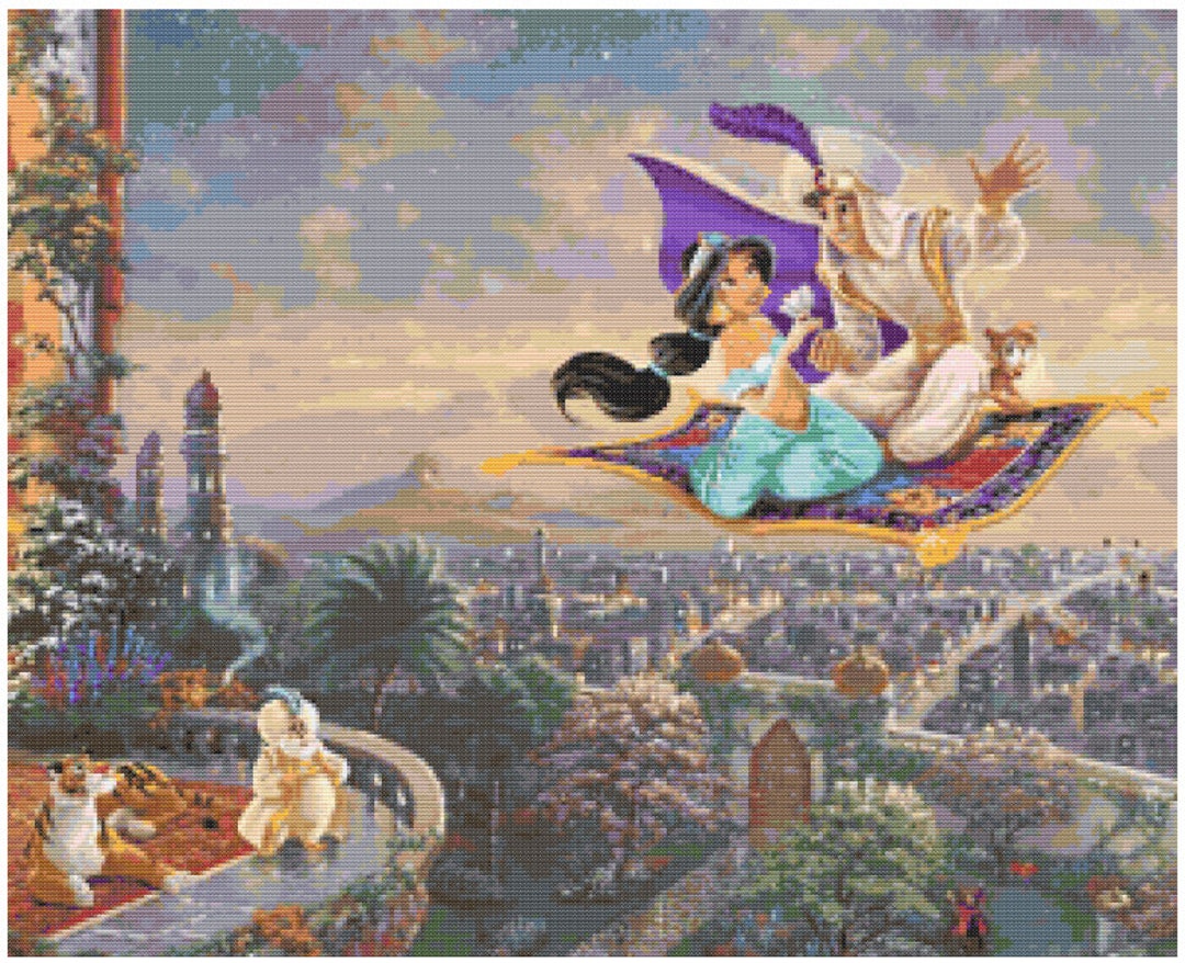 Princess Jasmine & Alladin Flying Magic Carpet, Palace, Love Action ...